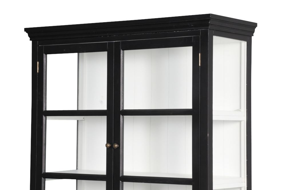 Slotsholmen Vitrineskab - 210x110x44 cm - Sort/Hvid