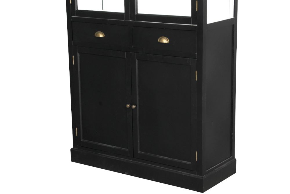 Slotsholmen Vitrineskab - 210x110x44 cm - Sort/Hvid