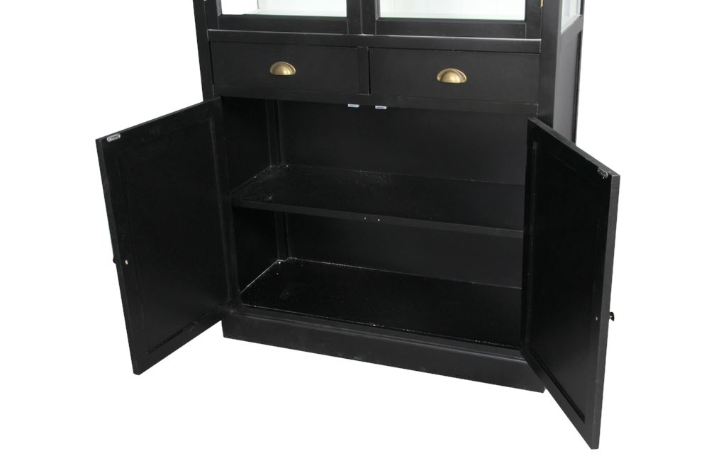Slotsholmen Vitrineskab - 210x110x44 cm - Sort/Hvid