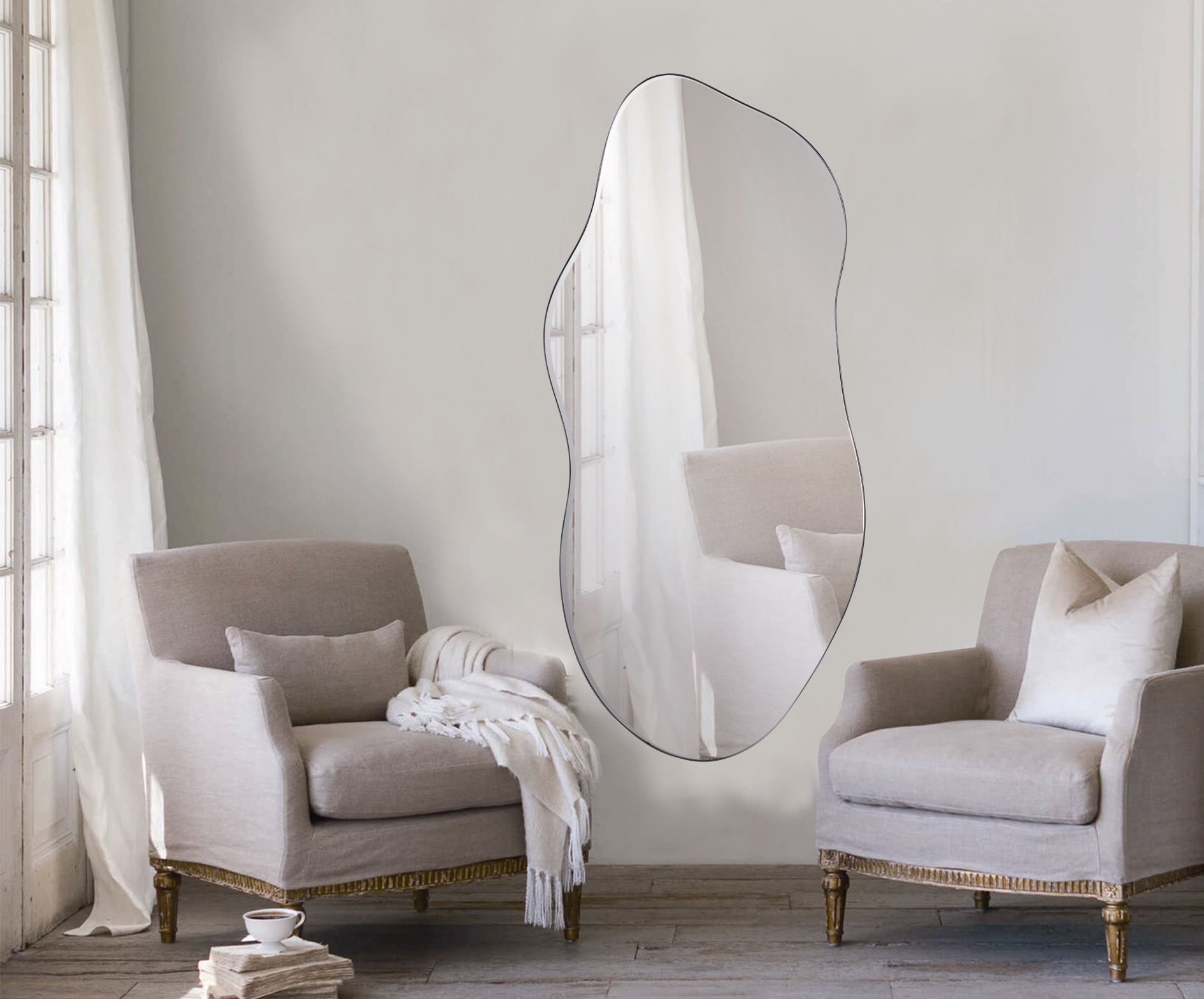 Lyren Organisk Spejl - 80x175 cm - Sort