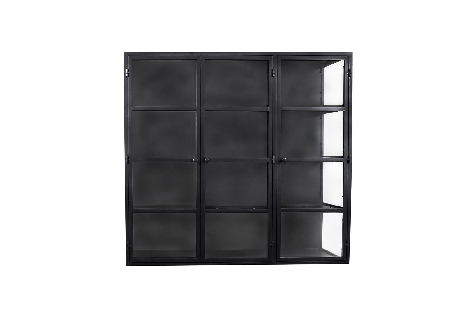 Græsted Vitrineskab i Metal - væg/gulv -120x32x120 cm-Sort